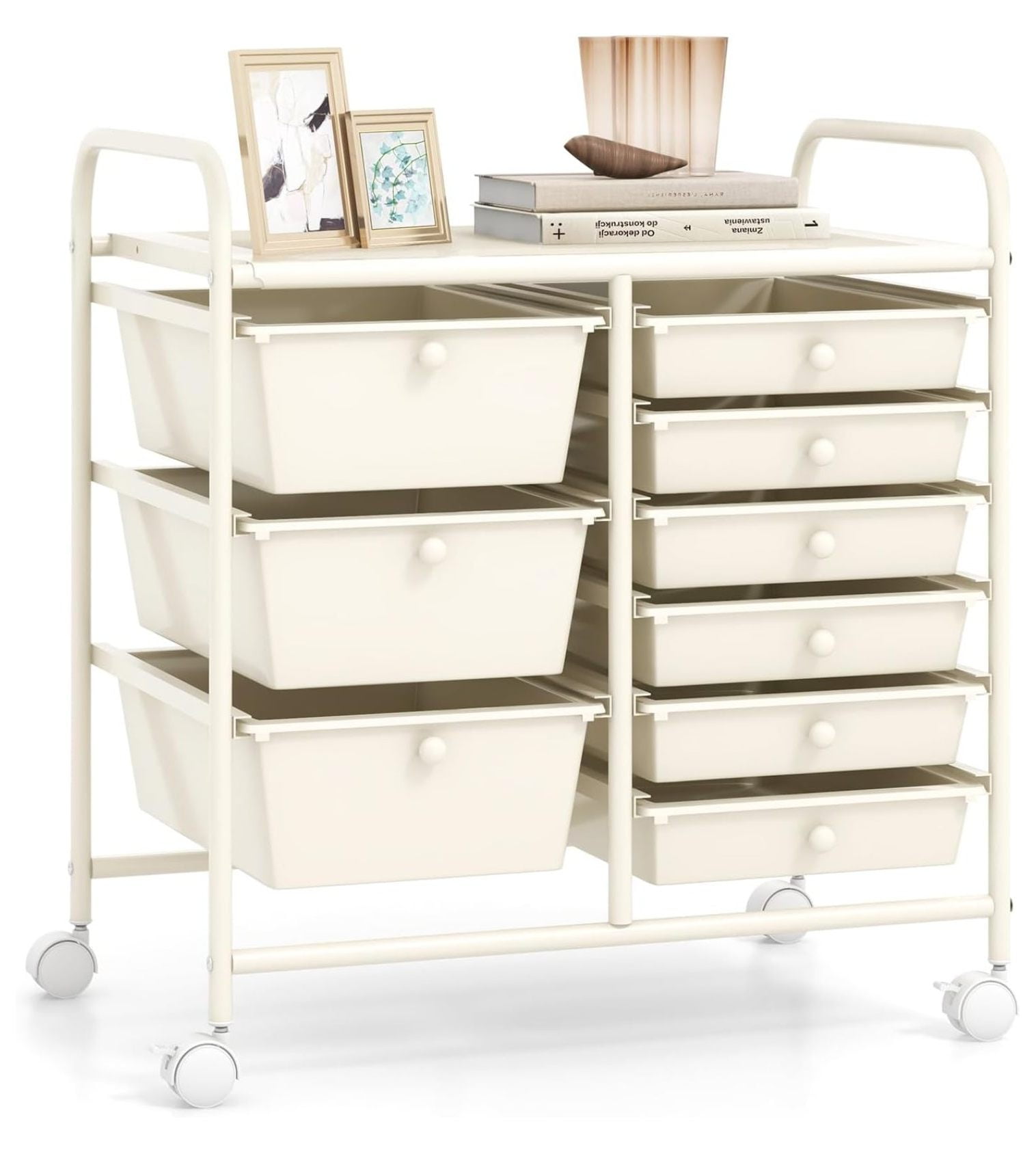 9 Drawer Rolling Storage Cart - Mobile Drawer Carts for Craft Art ...