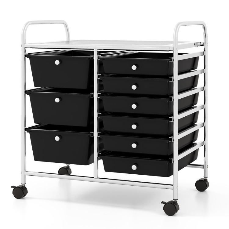 9-Drawer Rolling Storage Cart with Colorful Drawers and Metal Frame ...