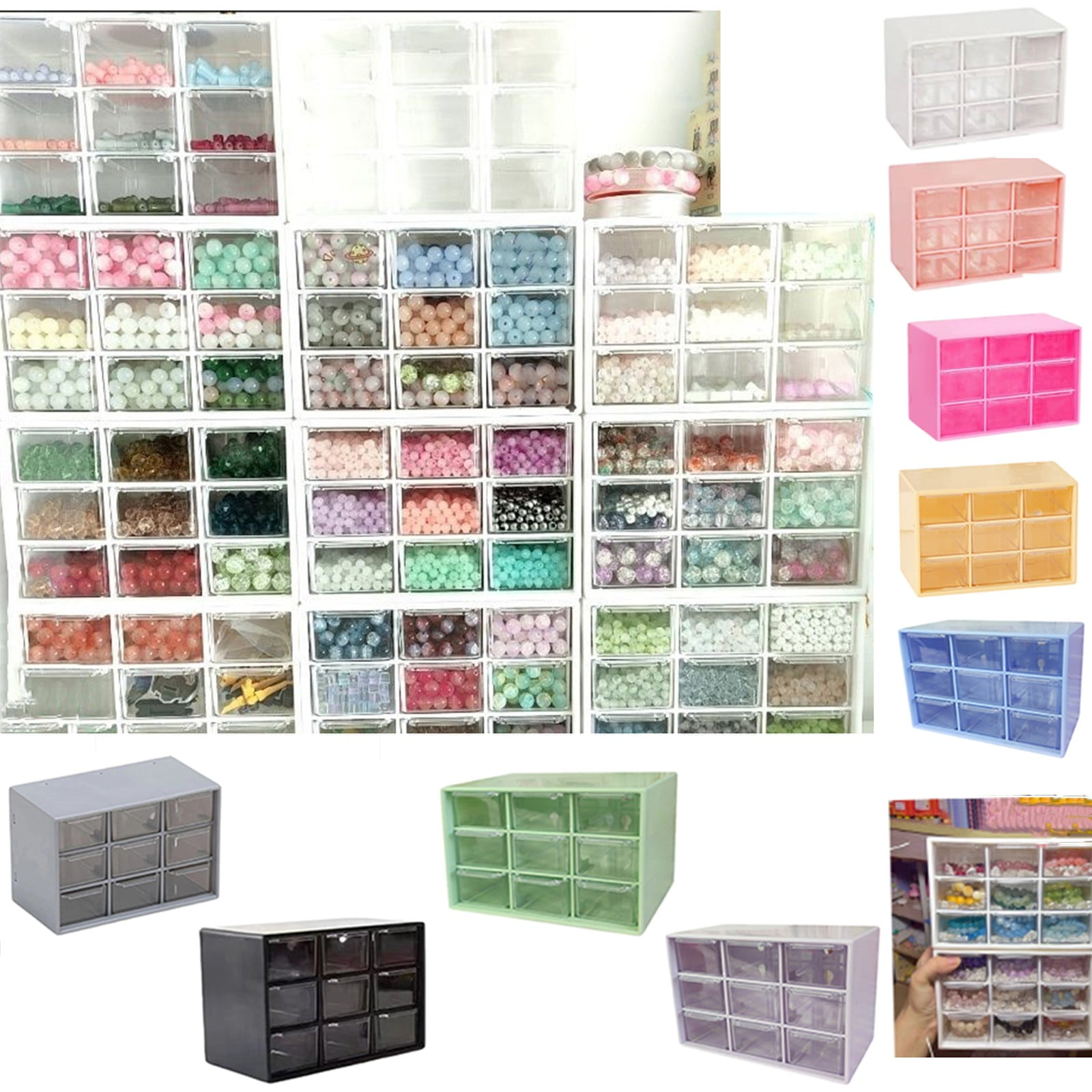9-Drawer Storage Box Bead Organizer for Jewelry Making Craft Supplies ...