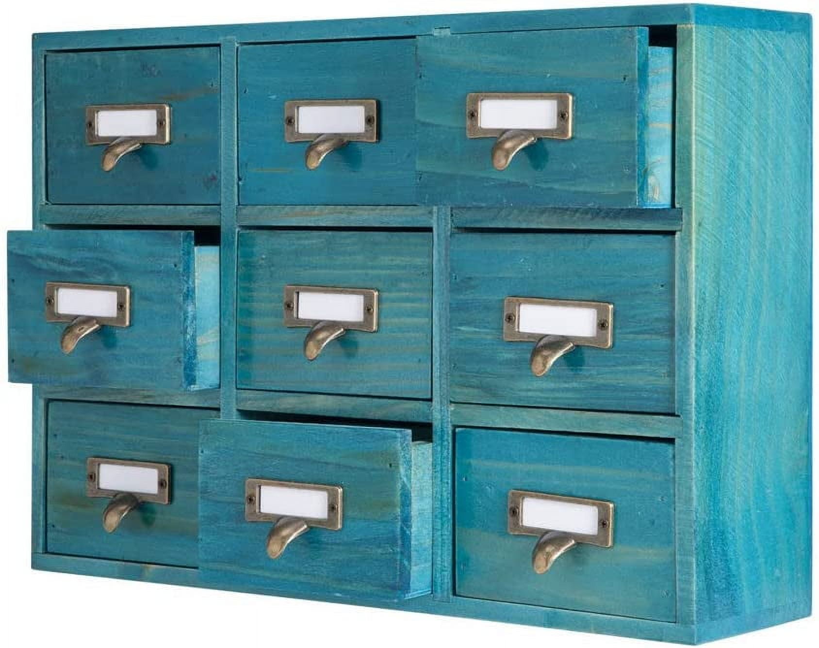 9 Drawers Library Card Catalog Cabinet with Labels Apothecary Cabinet ...