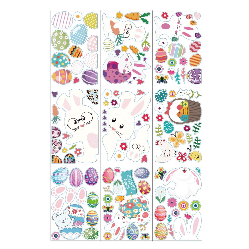 9 Easter Window Stickers Easter Window Stickers Decorative Spring ...