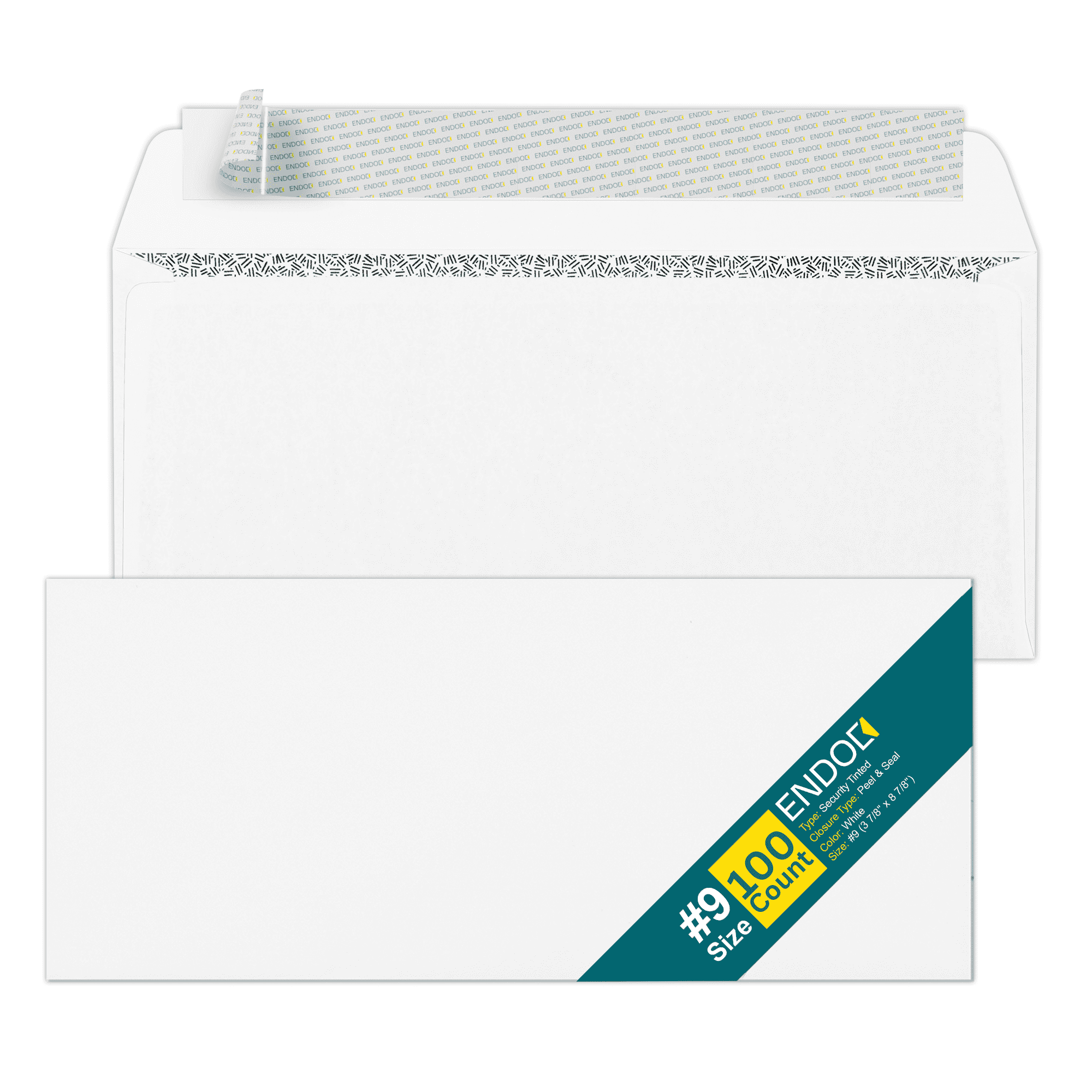 #9 Envelopes Self Seal - 100 Pack - Security Tinted 3 7/8" x 8 7/8 ...