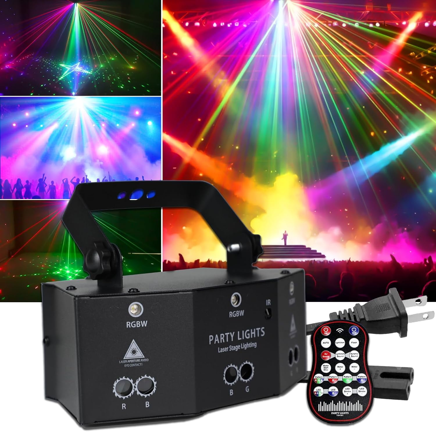 9 Eyes DJ Disco Light, RGB Party Stage Lights by Remote and DMX512 ...