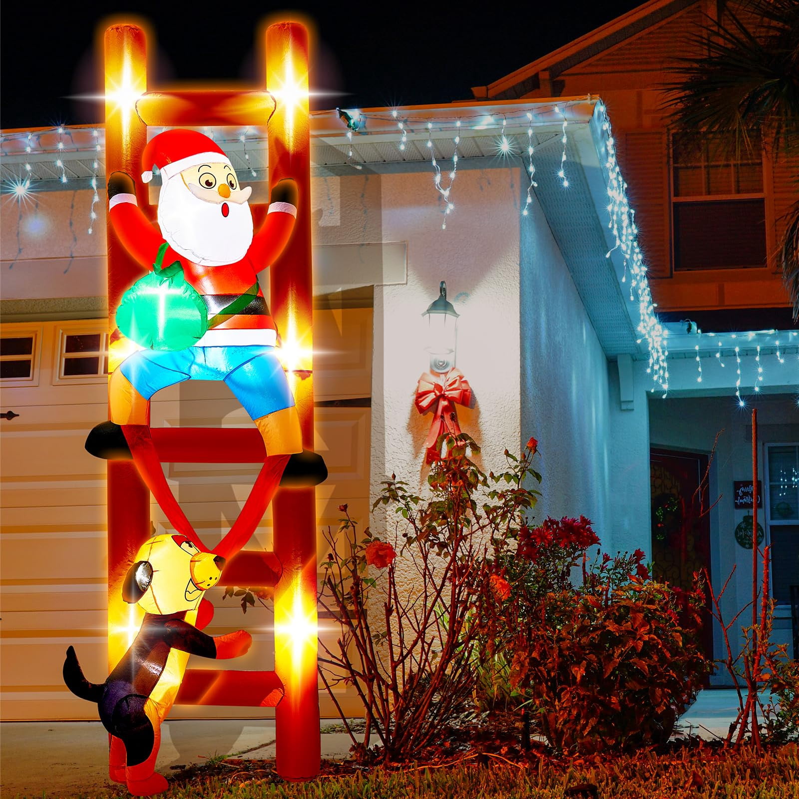 9 FT Hanging Inflatable Outdoor Decoration - Lighted Inflatable Dog ...