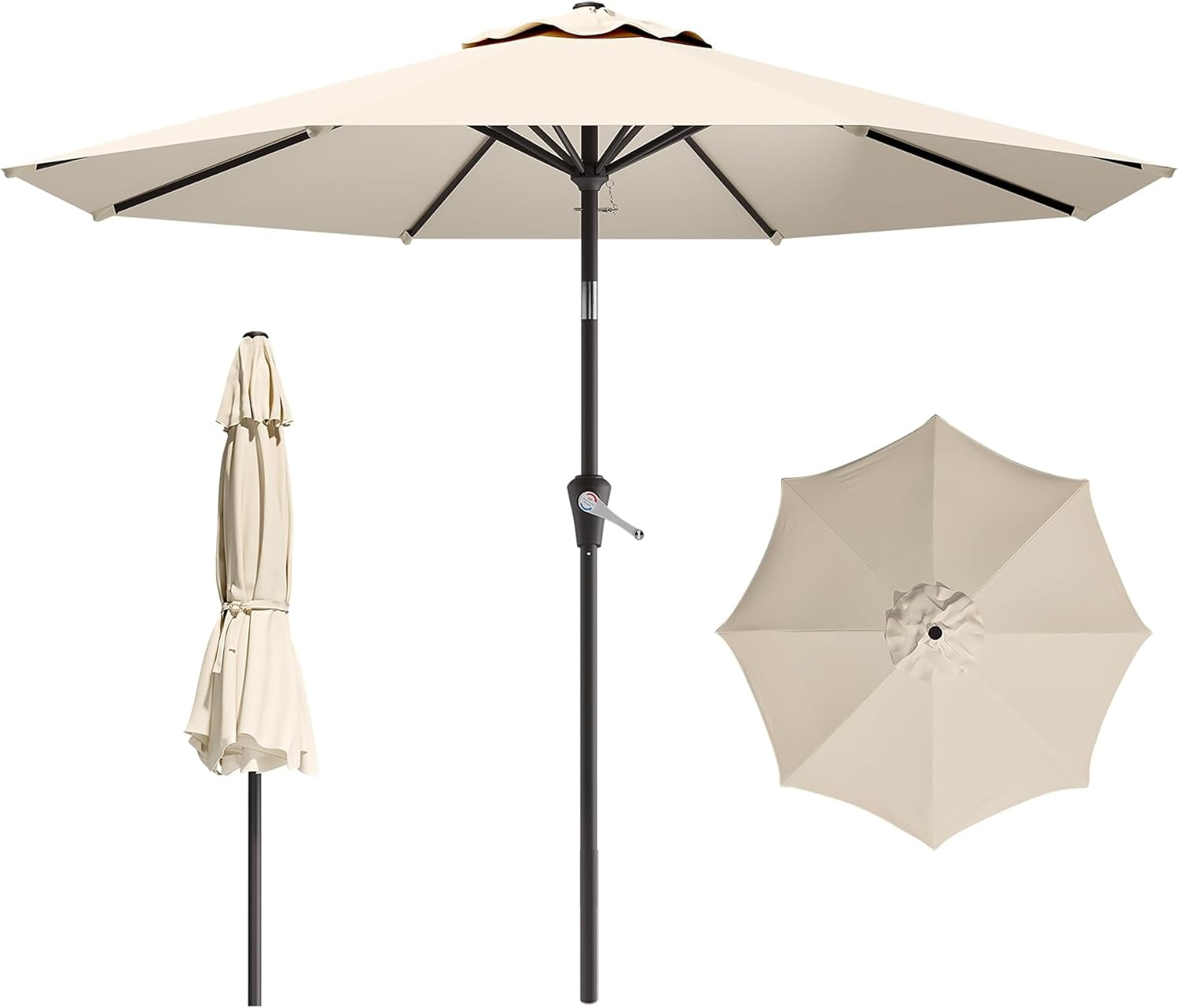 9 FT Patio Umbrella for Outdoor, Outdoor Table Umbrella with Push ...