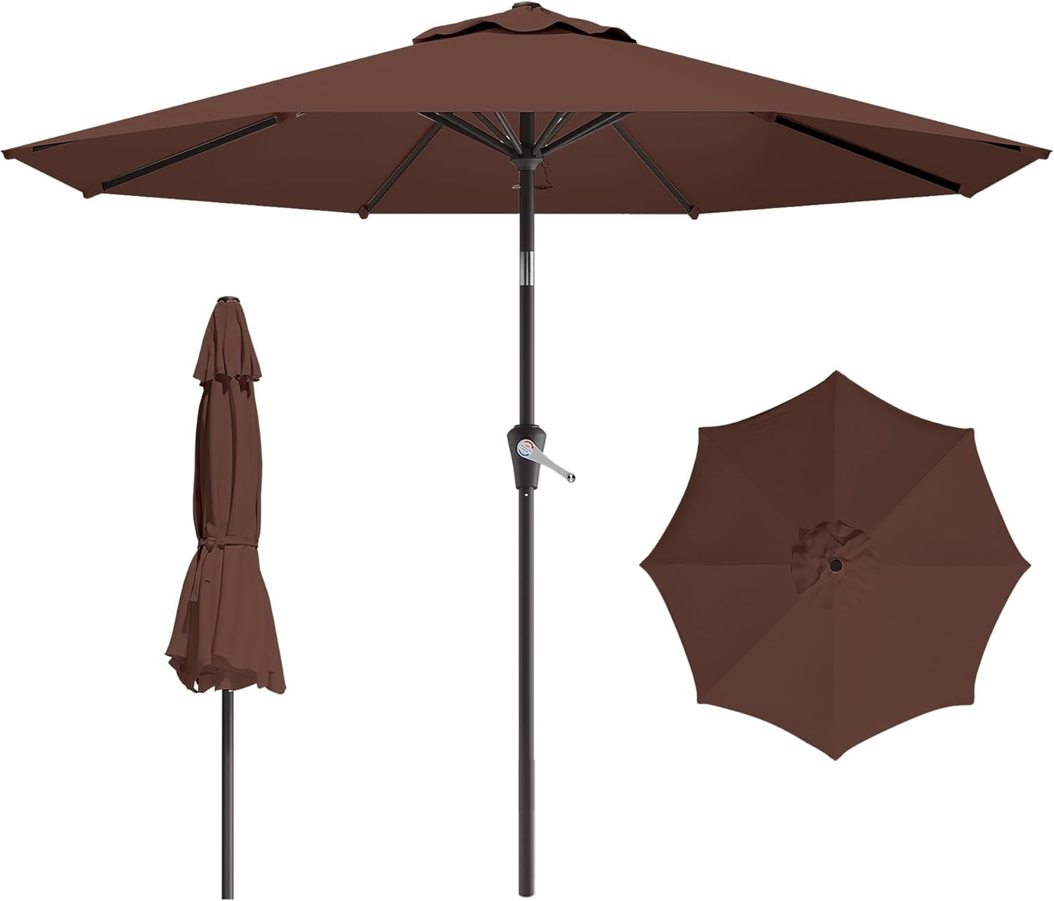9 FT Patio Umbrella for Outdoor, Outdoor Umbrella with Push Button Tilt ...