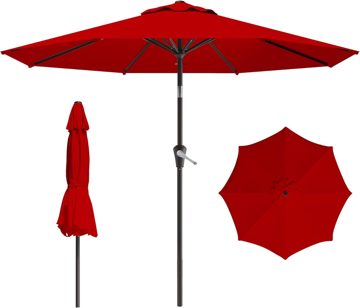9 FT Patio Umbrella for Outdoor, Outdoor Umbrella with Push Button Tilt ...