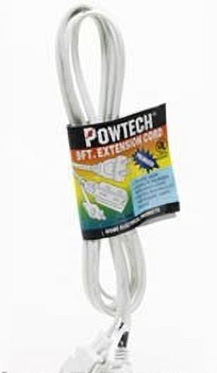 9 FT White Extension Cord, 16 Gauge Power Cord with 3 Recepacle Cube ...