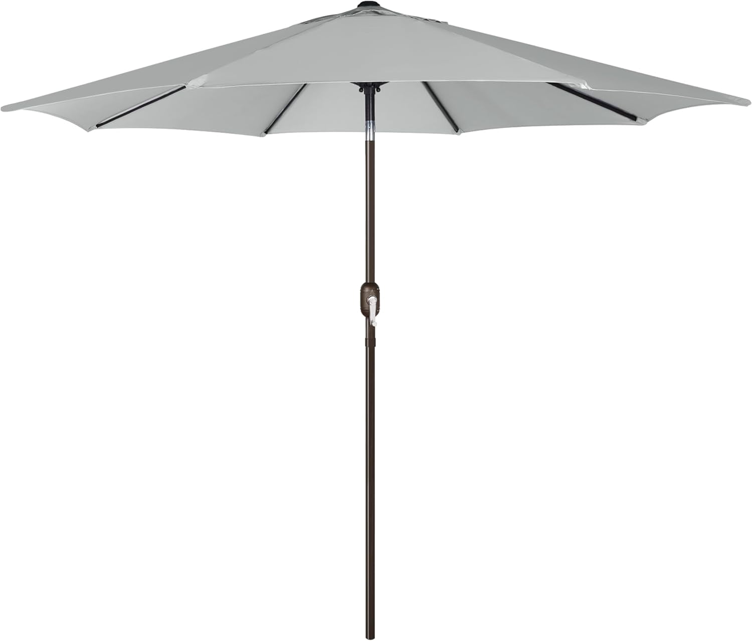 9 Foot Outdoor Patio Umbrella with 8 Ribs Push Button Tilt and Crank ...