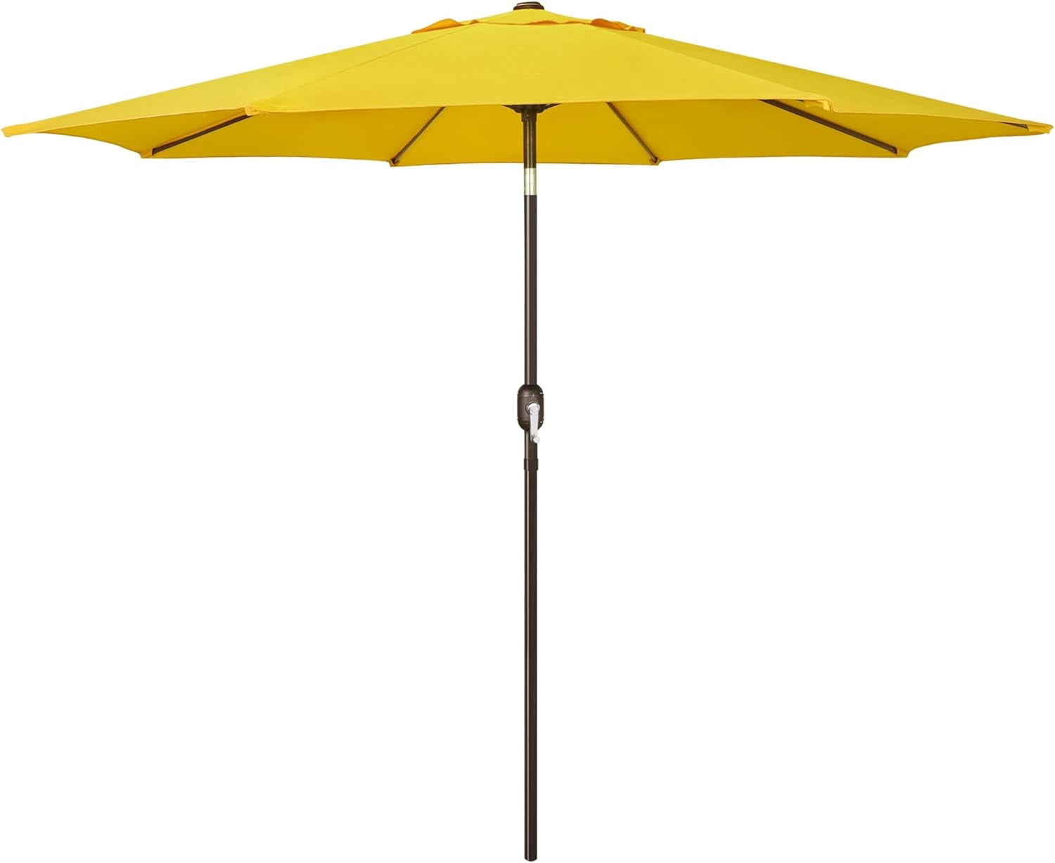 9 Foot Outdoor Patio Umbrella with 8 Ribs Push Button Tilt and Crank ...