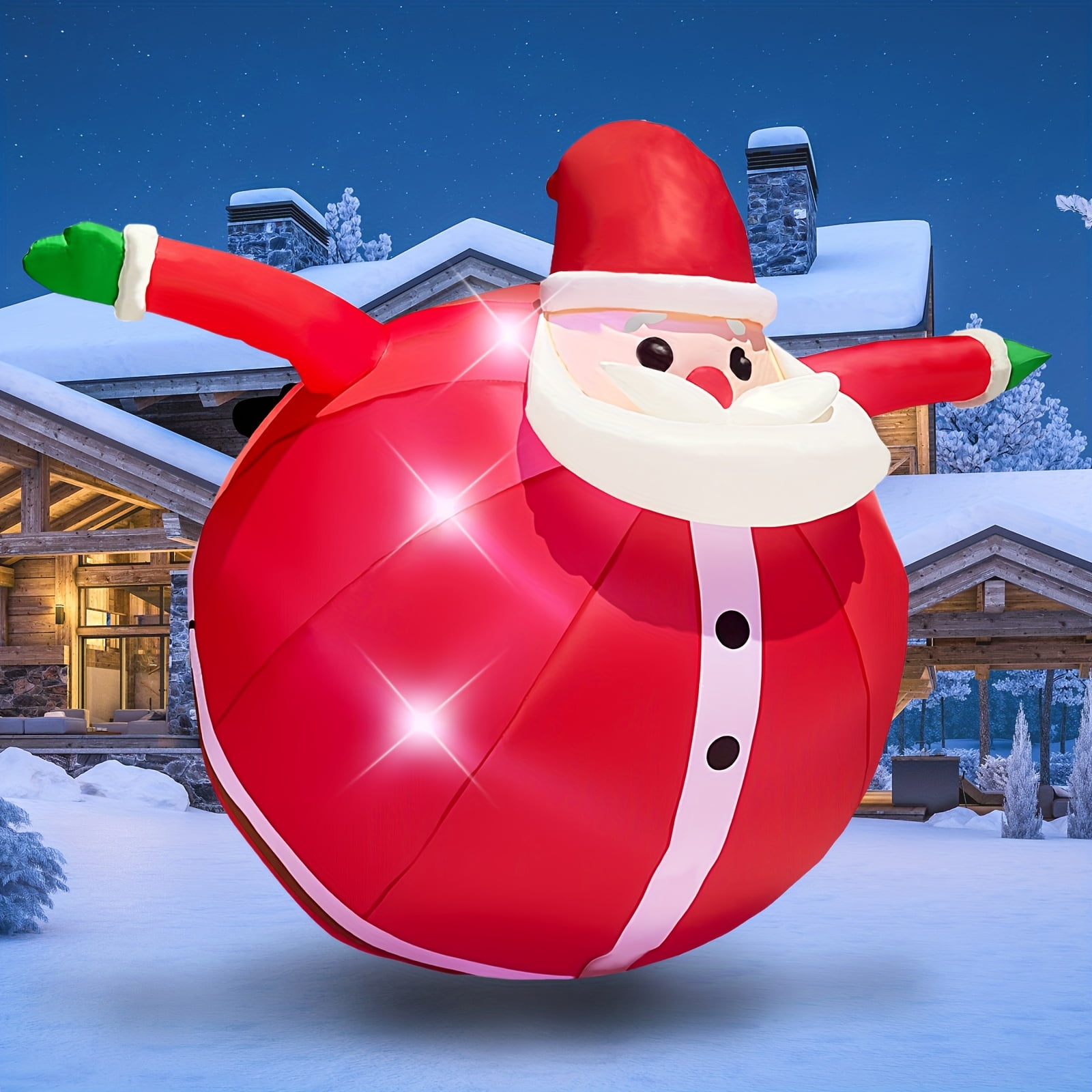 9-Foot Santa Claus Inflatable Decor, LED Lighted Outdoor Christmas ...