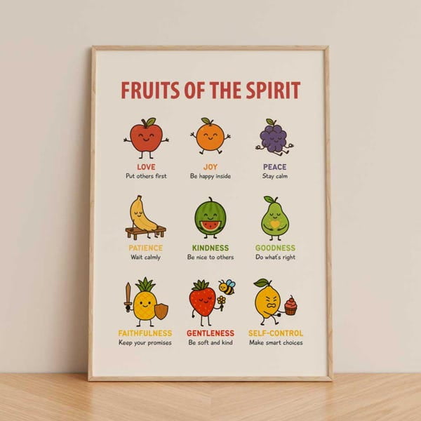 9 Fruits Of Spirit Poster For Preschool Classroom Decor, Christian ...