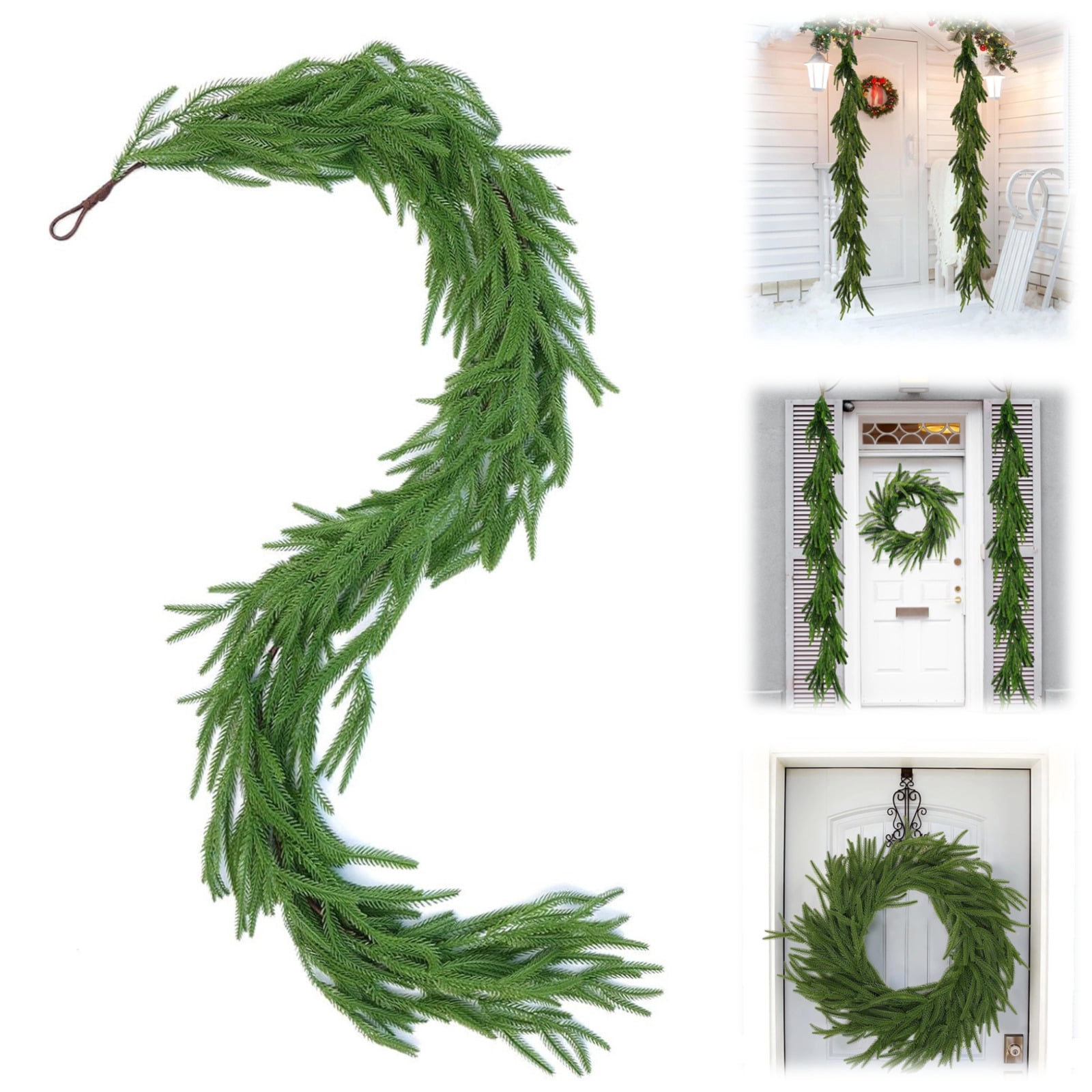 9 Ft Artificial Norfolk Pine Garlands, Real Touch Winter Pine Garland ...