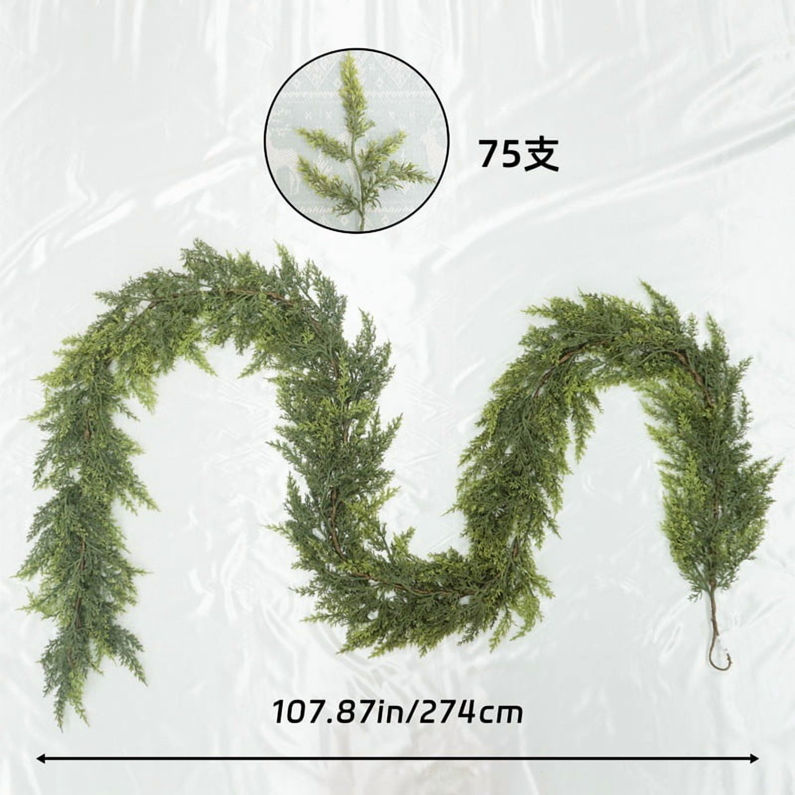 9 Ft Christmas Garland - Artificial Norfolk Pine Garland, Cedar Garland ...