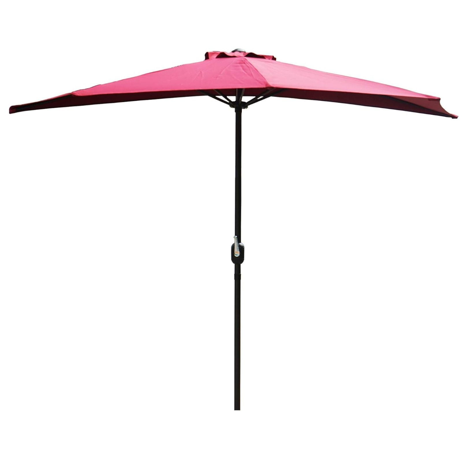 9 Ft Half Round Outdoor Patio Market Umbrella with 5 Ribs for Balcony ...