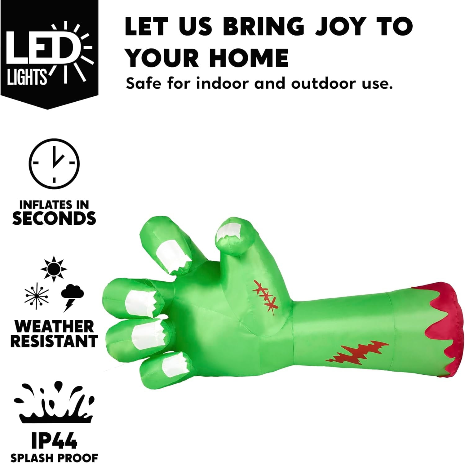 9 Ft Long Giant Halloween Inflatables Zombie Arm Outdoor Decoration ...