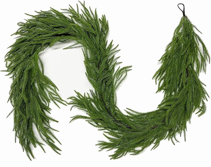9 Ft Real Touch Garland Christmas Decorations, Natural Droopy,Soft ...