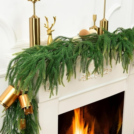 9 Ft Realistic Christmas Garland,Natural Droopy,Soft Bendable Cedar ...