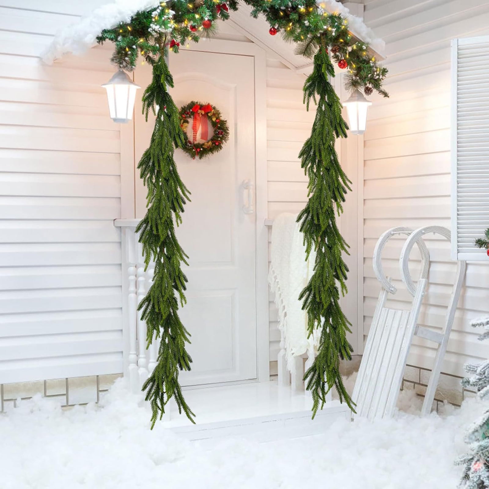 9 Ft Realistic Christmas Garland,Natural Droopy,Soft Bendable Cedar ...