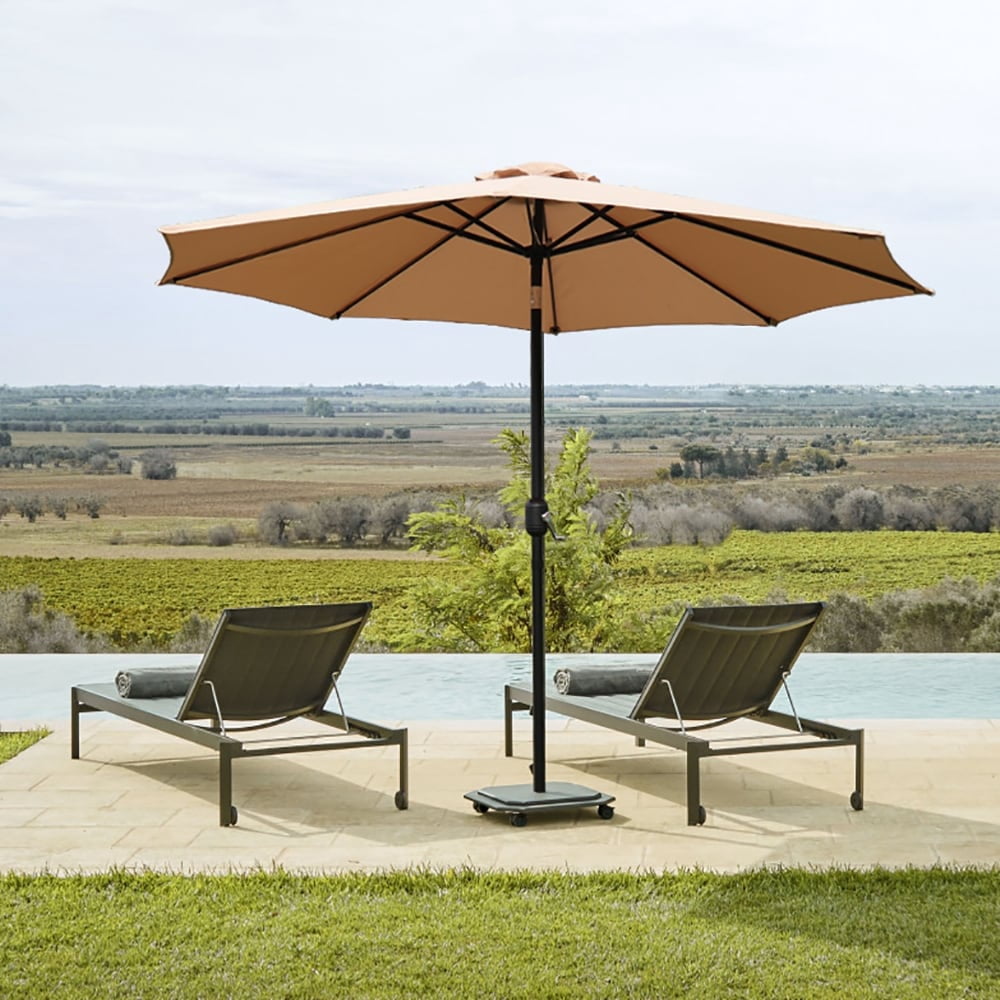 Bed Bath & Beyond 9 Ft Tan Patio Umbrella, Tilt and Crank, UV ...