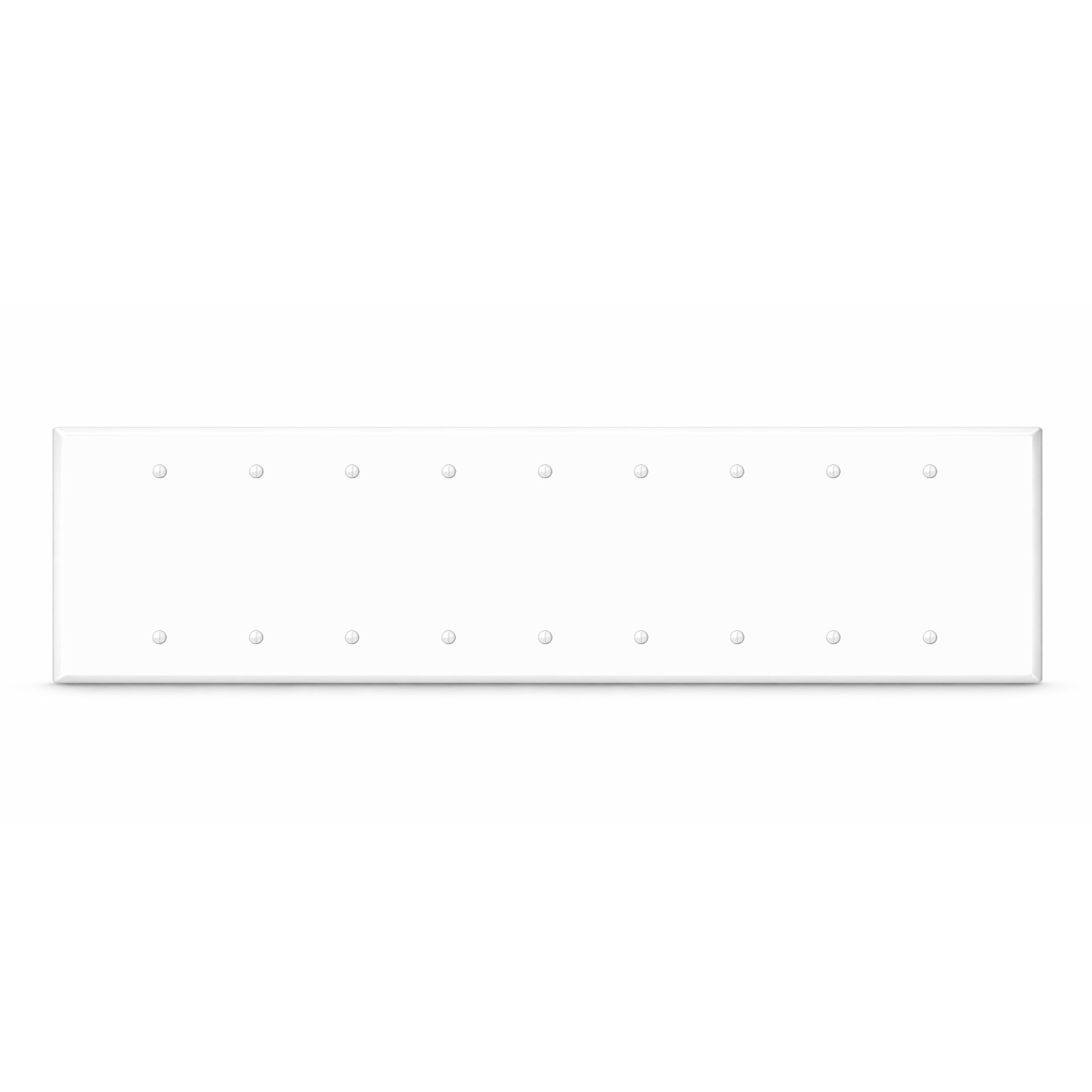 9-Gang Blank White Metal Wall Plate Cover, Made in USA, Standard Size ...