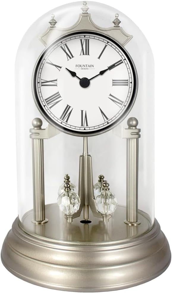9" Genevieve I Mantel Clock with Revolving Pendulum, Modern Vintage ...