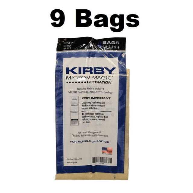 9 Genuine Compatible with Kirby Micron Magic Vacuum Bags for Models G4 ...