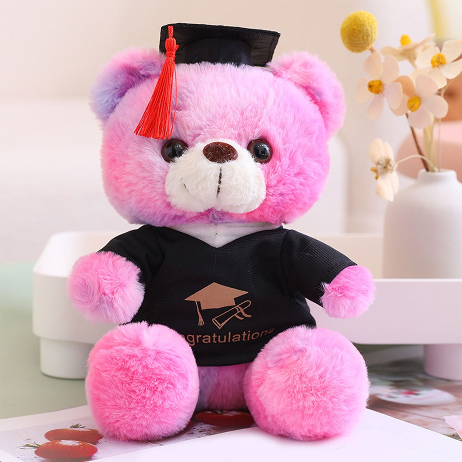 "9'' Graduation Bear Plush with Doctor Cap - Ombre Dyed Stuffed Animal ...