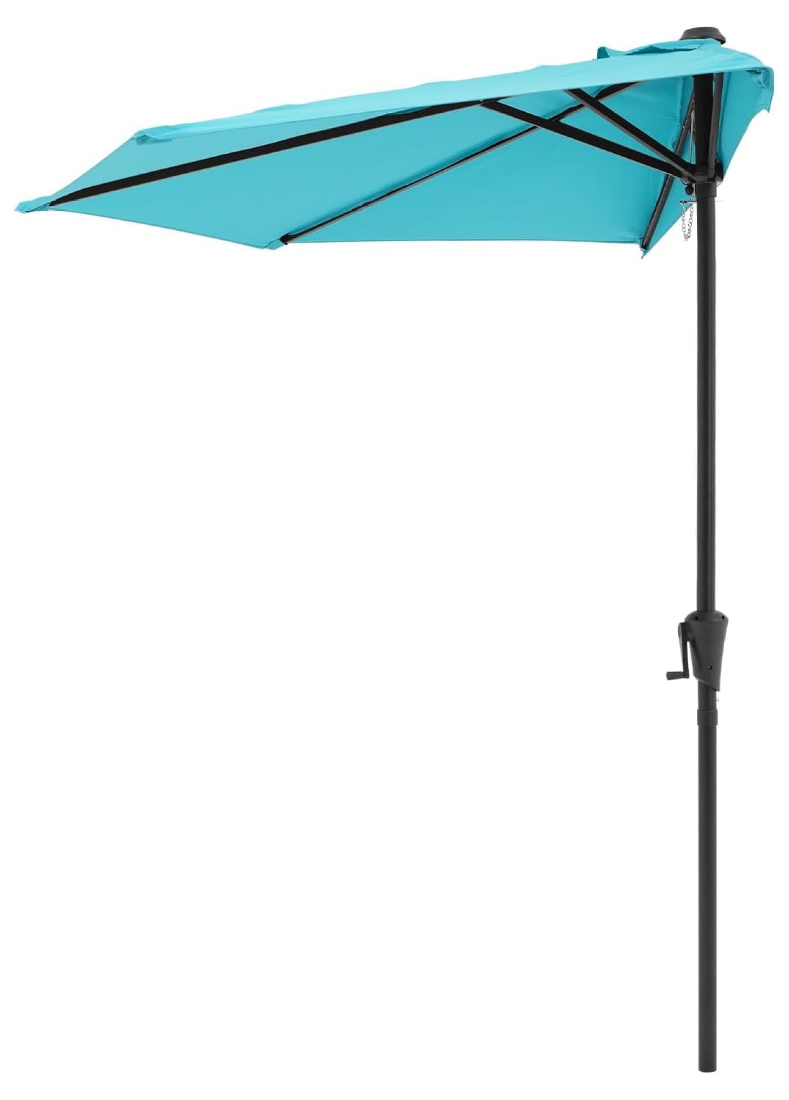 9’ Half Round Patio Umbrella with Crank, Outdoor Deck Balcony Shade ...