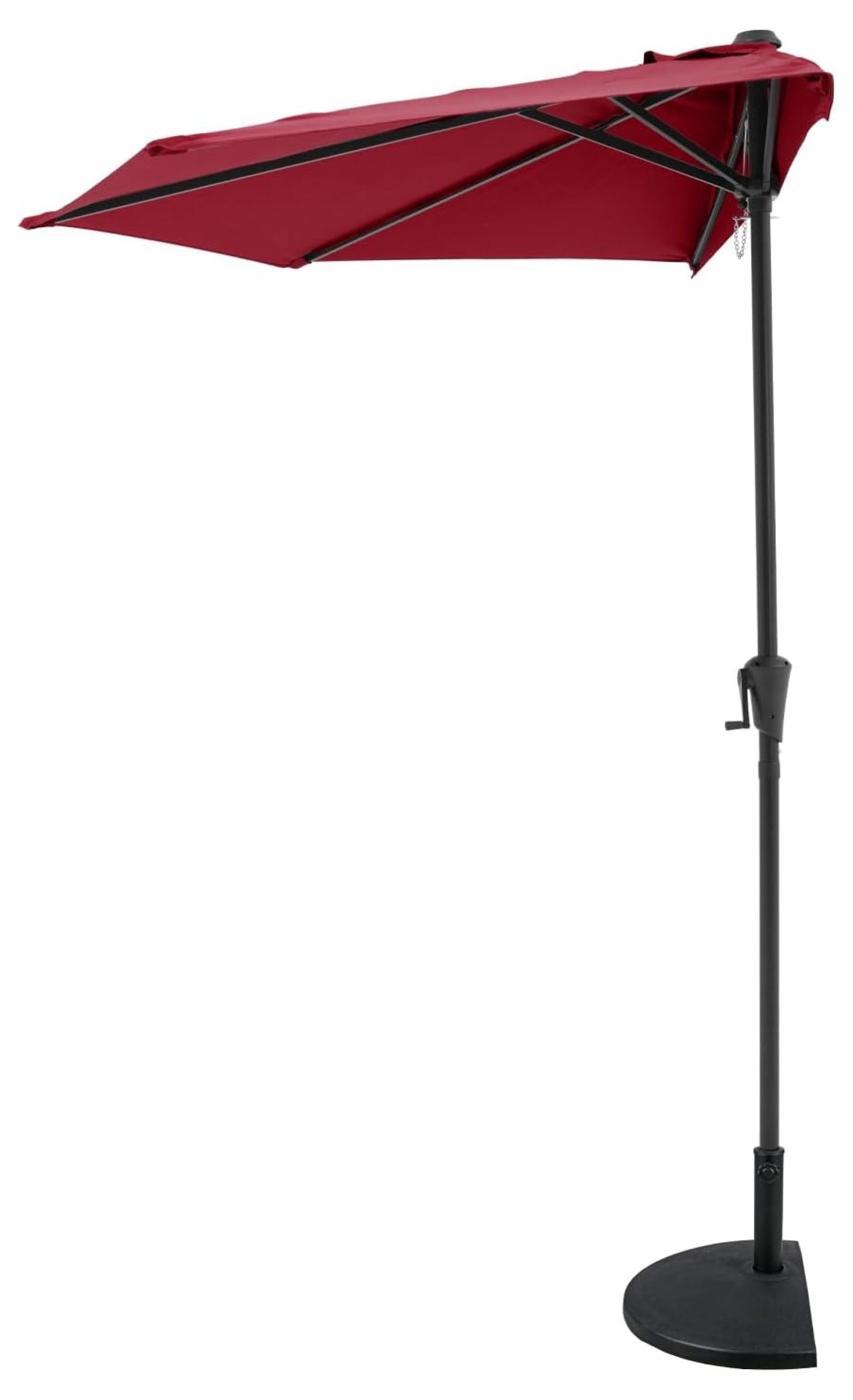 9’ Half Round Patio Umbrella with Base Included, Perfect for Small ...