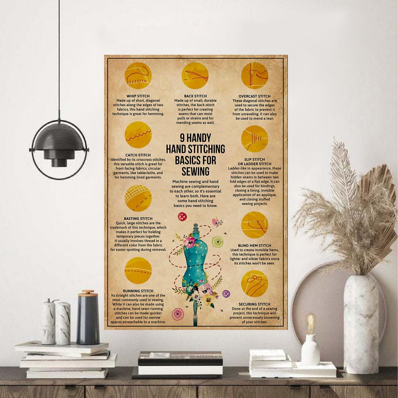 9 Handy Hand Stitching Basics For Sewing Knowledge Poster 24 x 36 Inch ...