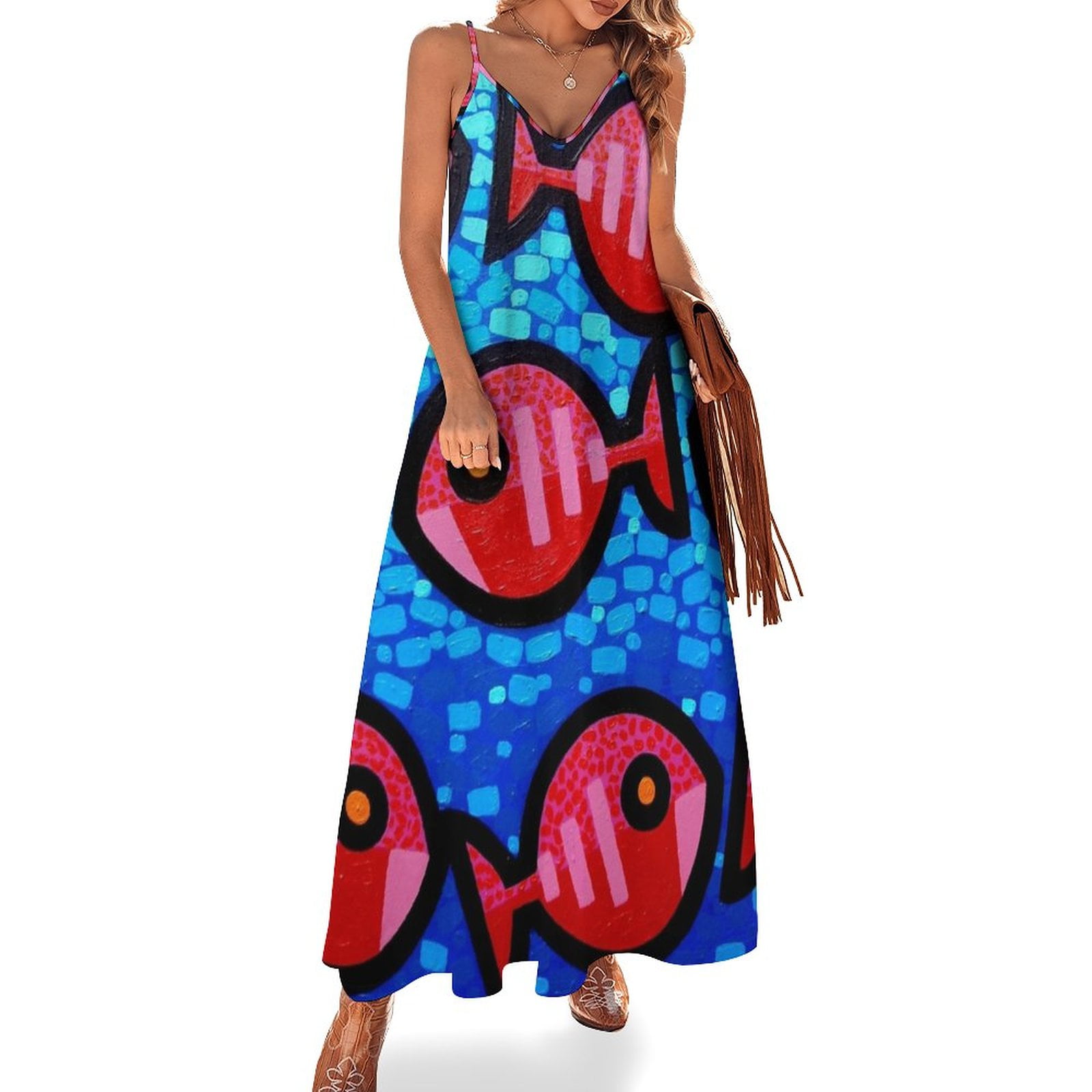 9 Happy Fish Sleeveless Dress dresses for womens dresses for women Long ...