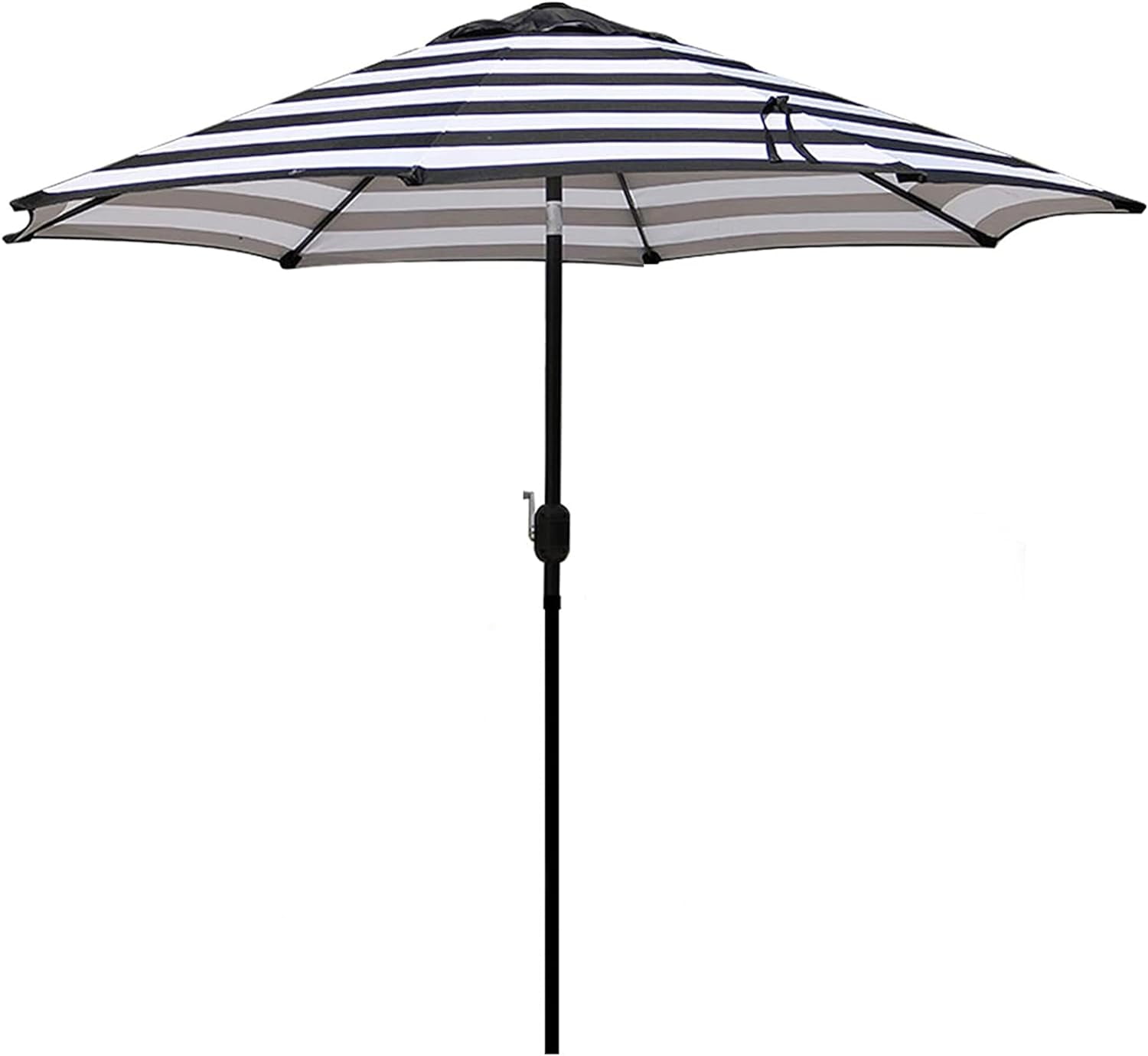 9' Heavy Duty Patio Umbrella - Push Button Tilt & Crank, 8-Rib Market ...