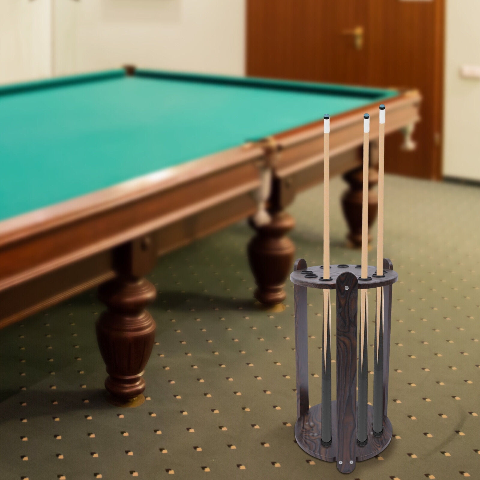 9 Hold Floor Stand Billiard Cue Holder Pool Cue Stick Rack Holder Table ...