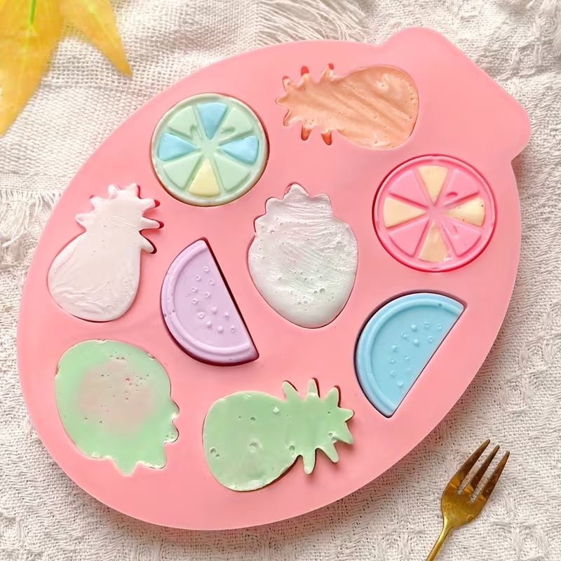 9-Hole Fruit Shape Ice Cube Tray - Silicone Mold for Chocolates ...