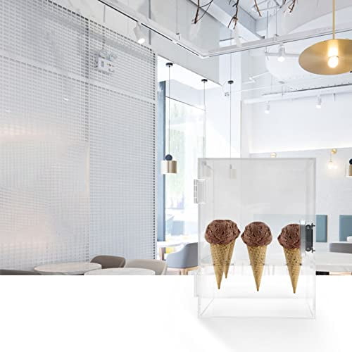 9-Hole Ice Cream Cone Holder Stand, Clear Storage Display Cabinet ...