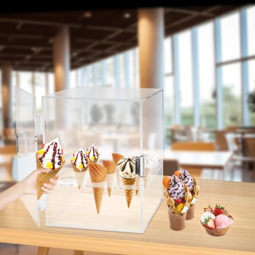9-Hole Ice Cream Cone Holder, Transparent Acrylic Display Stand with ...