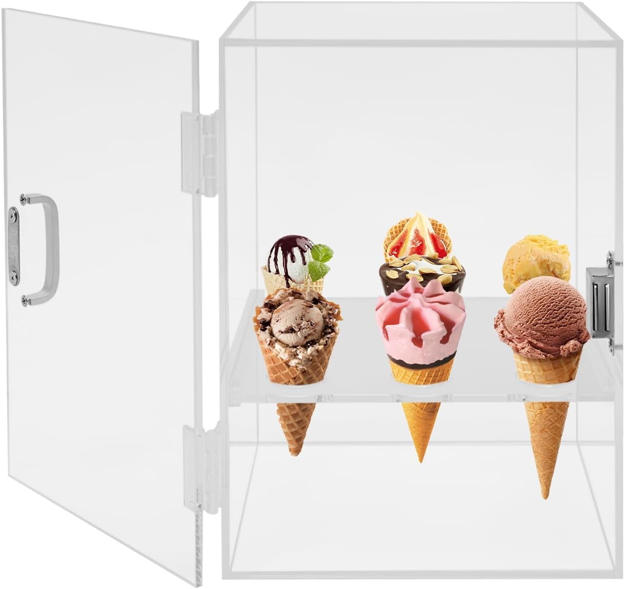 9 Holes Acrylic Ice Cream Cone Holder Stand Clear Ice Cream Cone ...