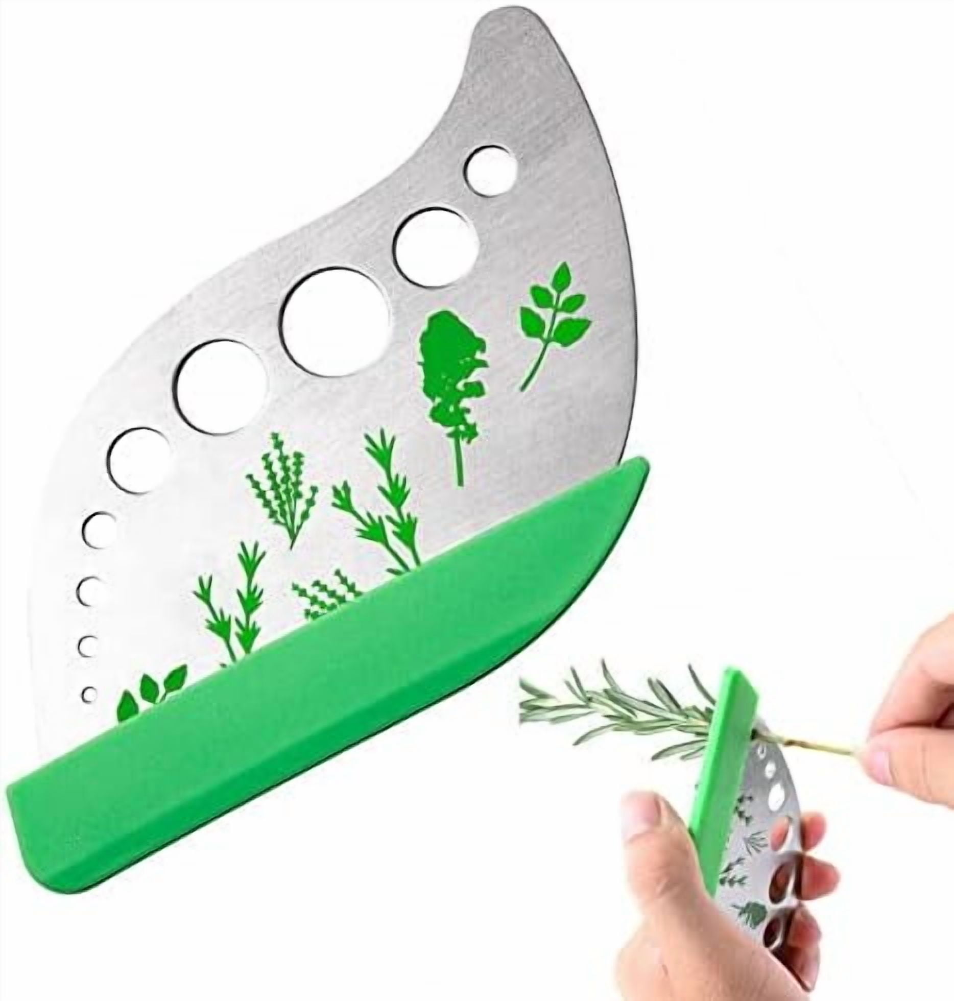 9 Holes Herb Leaf Stripper Tool, 304 Stainless Steel Kitchen Herb Leaf ...
