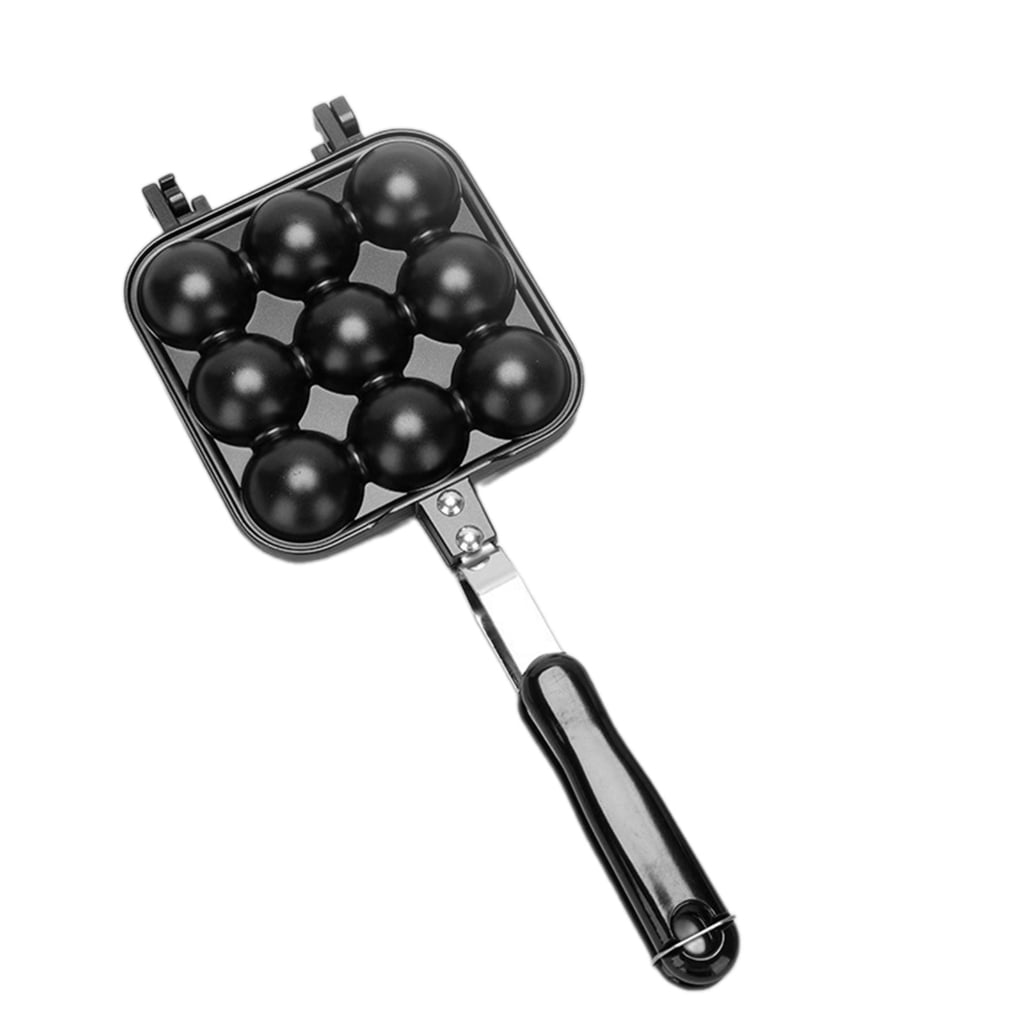 9 Holes Takoyaki Pan Aluminum Alloy Takoyaki Maker Octopuses Meat Balls ...