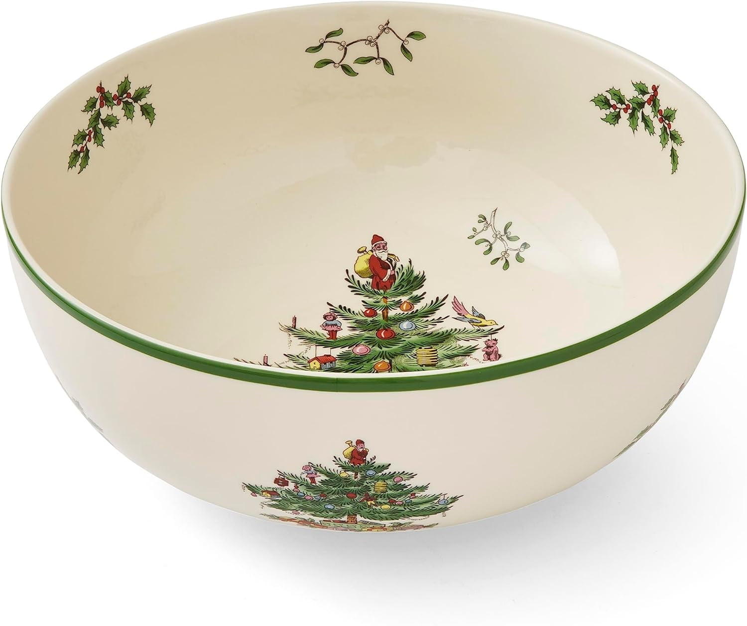 9" Holiday Ceramic Serving Bowl, Christmas Tree Design, Tabletop Dish ...