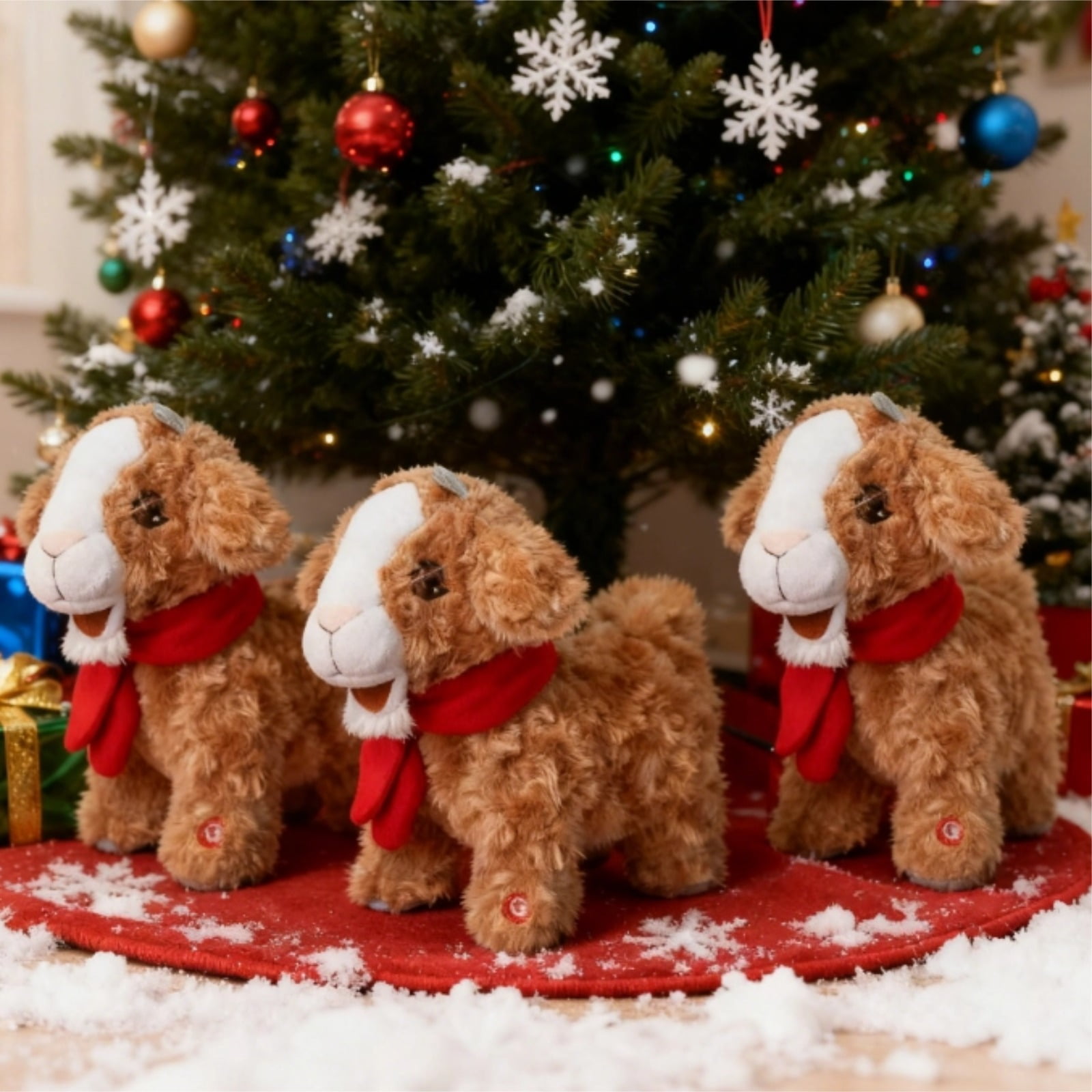 9"Huggable Goat Plush Toy,Screaming Animated Goat Stuffed Animal Red ...