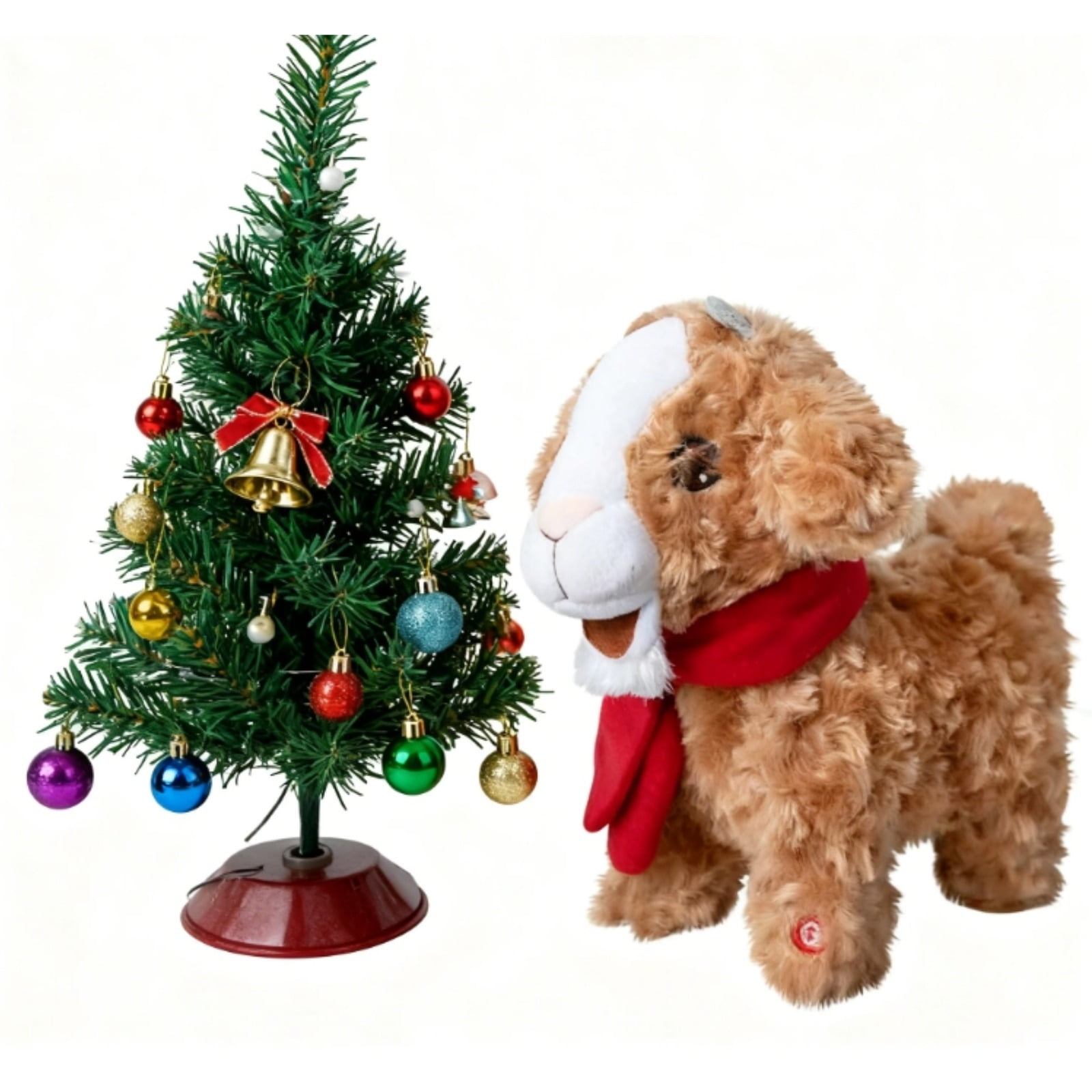 9"Huggable Screaming Goat Animated Plush,Red Scarf Goat Stuffed Animal ...