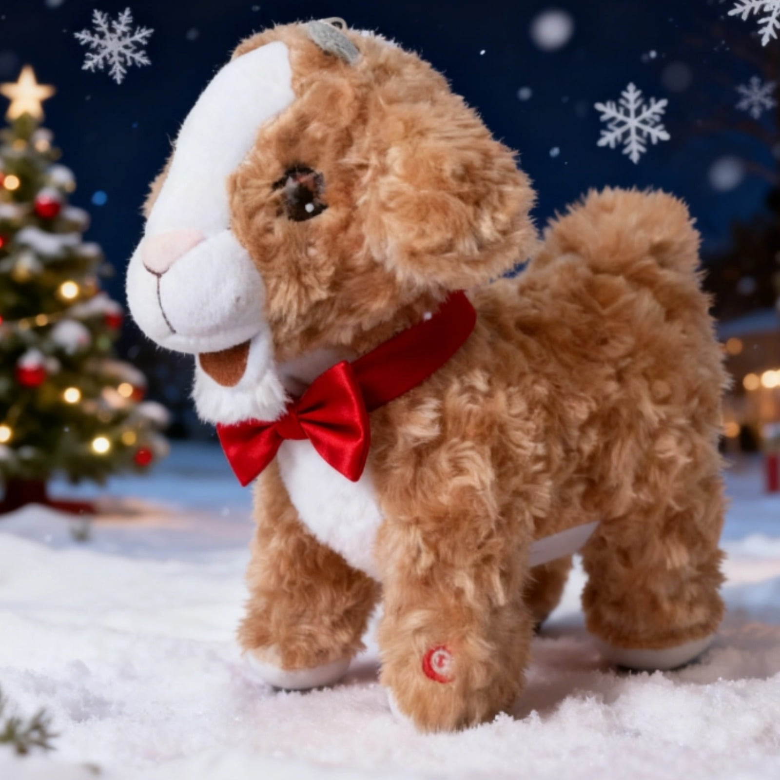 9"Huggable Screaming Goat Animated Plush,Red Scarf Goat Stuffed Animal ...