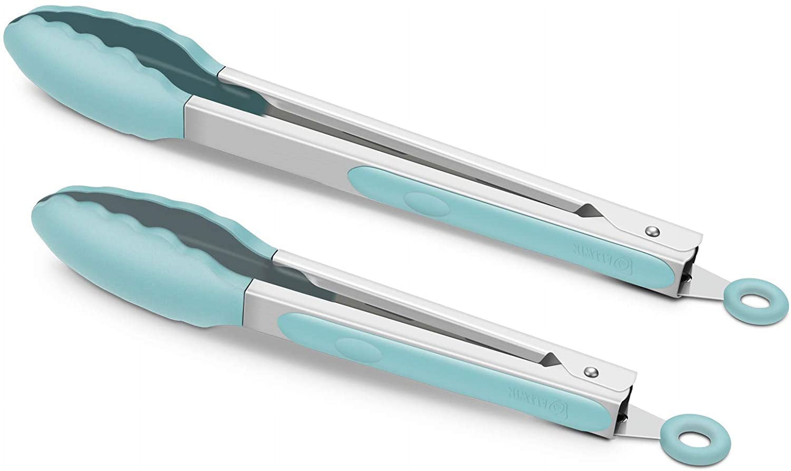 9-Inch & 12-Inch Cooking Tongs, Premium Silicone Set of 2 BPA Free Non ...