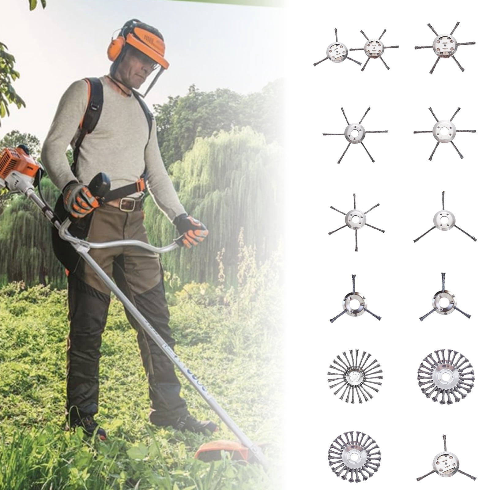 9-Inch 230mm Three-Blade Steel Wire Trimmer Head for Heavy-Duty Grass ...