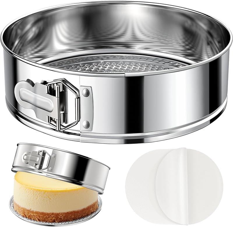 9 Inch 304 Stainless Steel Springform Pan with Removable Bottom ...