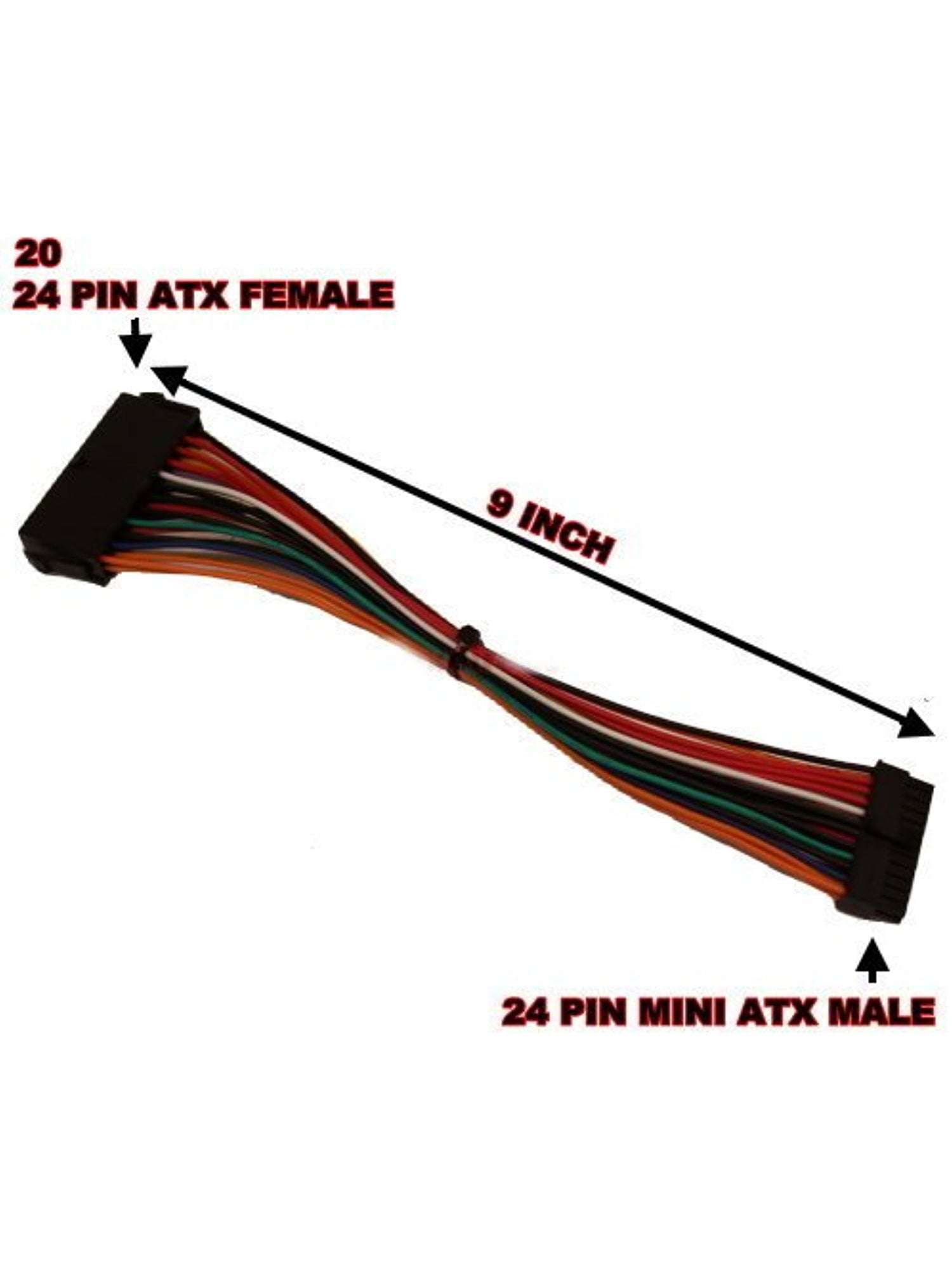 9 Inch ATX Power Supply 20/24 Pin to Mini 24 Pin Connector Adapter ...