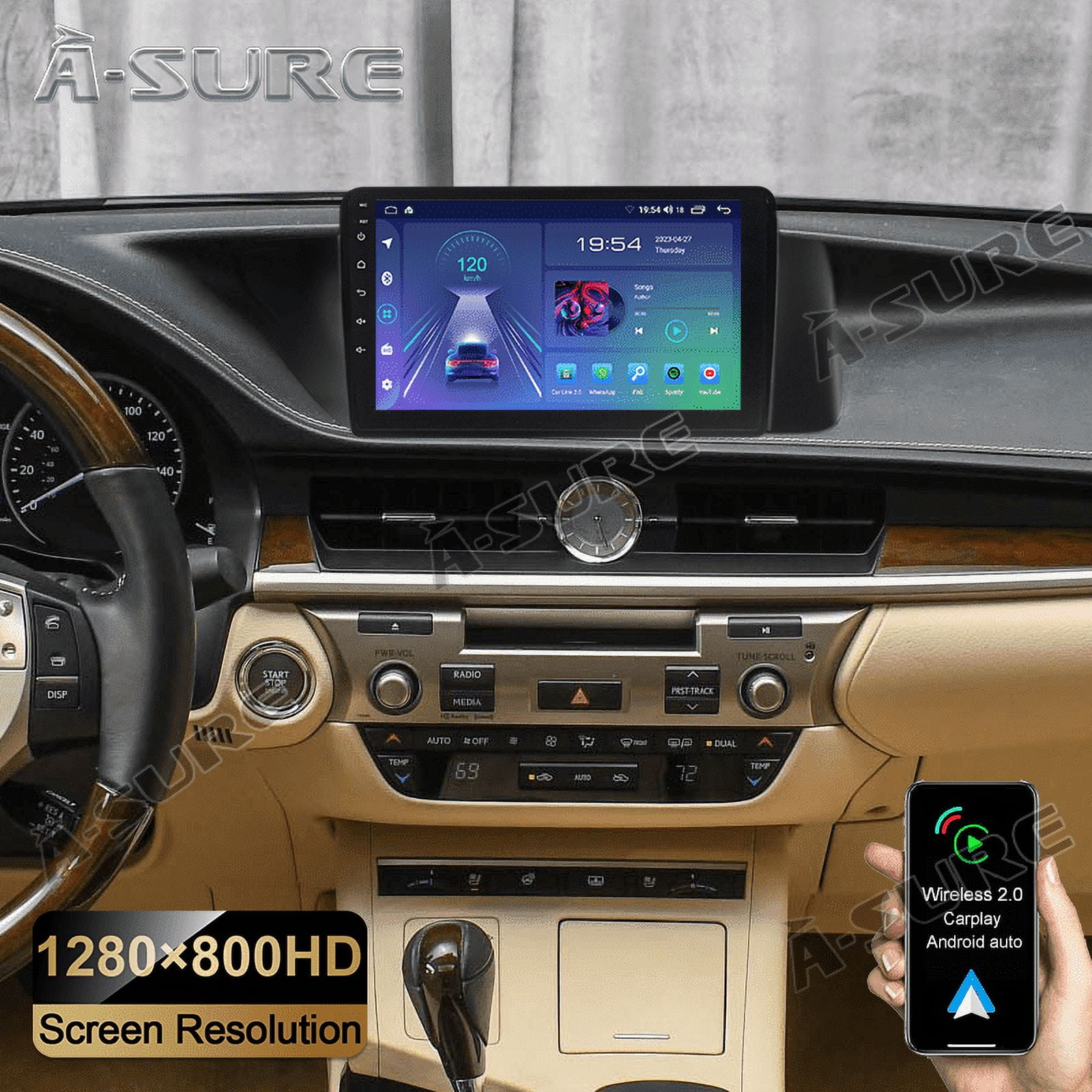 Junhua 9'' Android 12 CarPlay Android Auto for Lexus ES350 ES300h 2013 ...