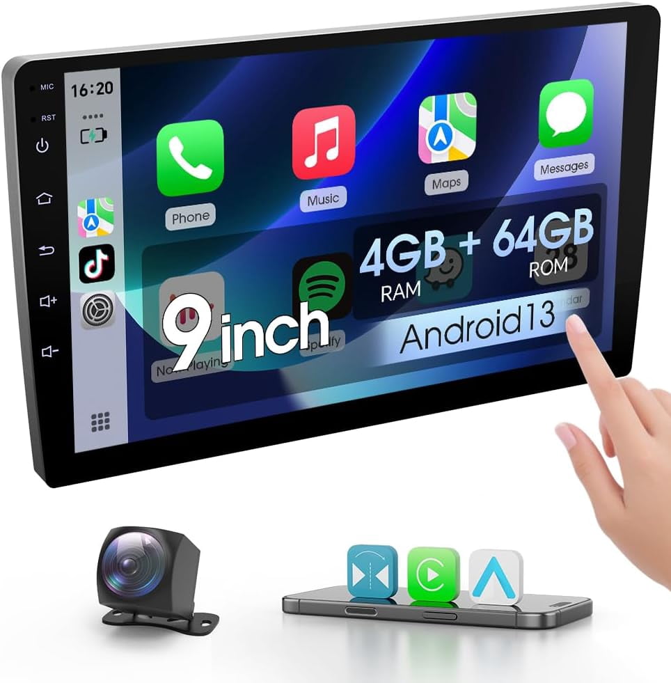 9 Inch Android Car Stereo Double Din, Wireless CarPlay & Android Auto ...